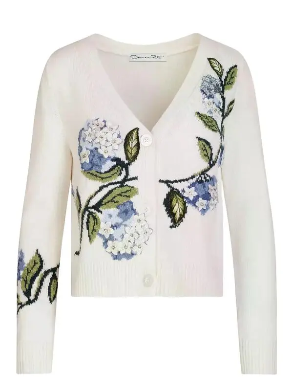 Oscar De La Renta Jacquard Cardigan - White