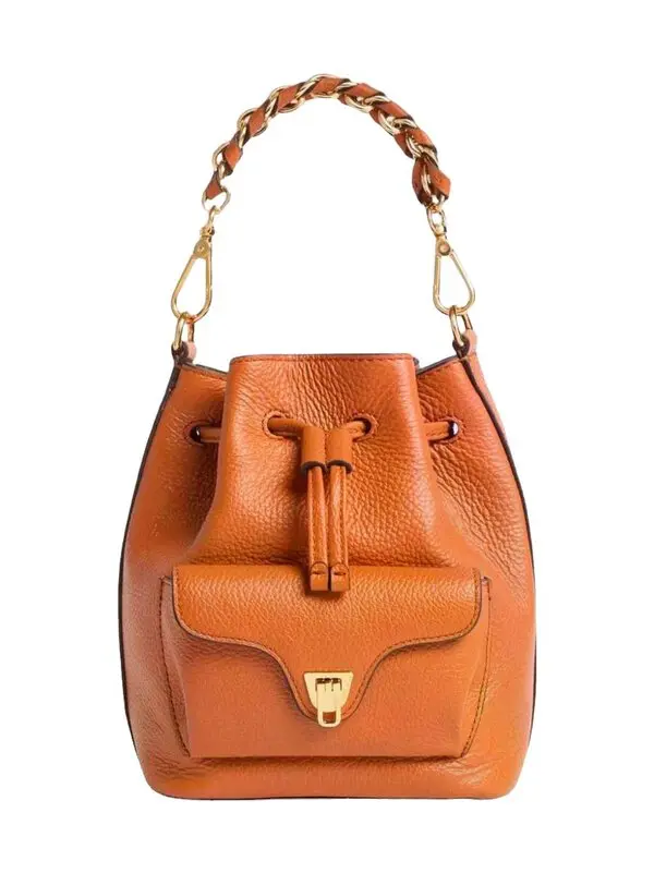 COCCINELLE Small Leather Bucket Bag - Orange