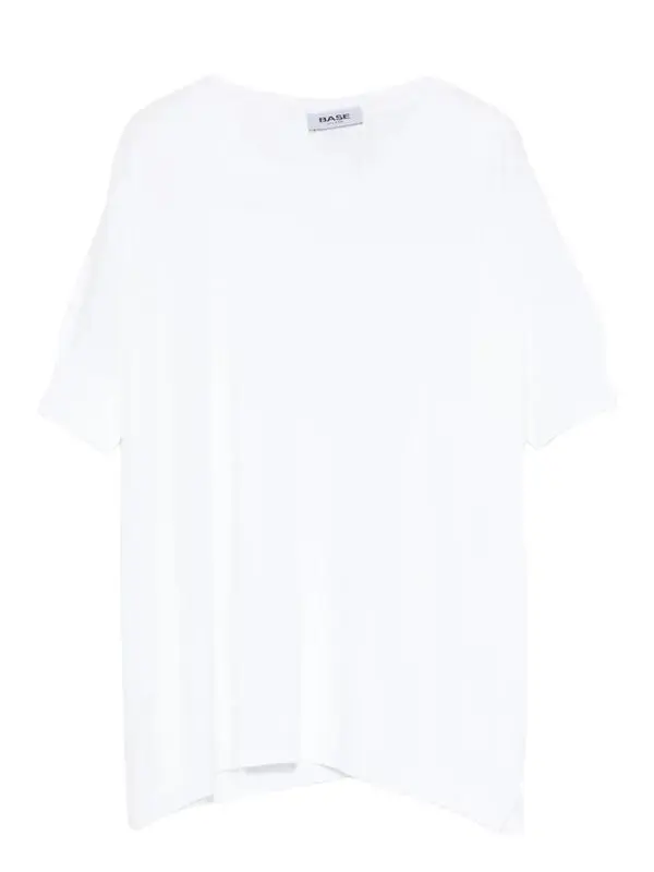 BASE Ribbed-trim Top - White