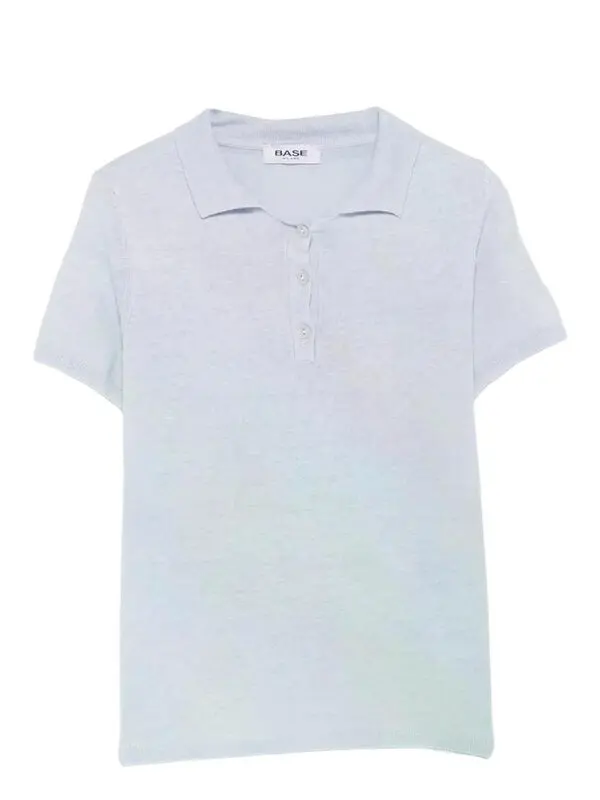 BASE Button Polo Top - Blue