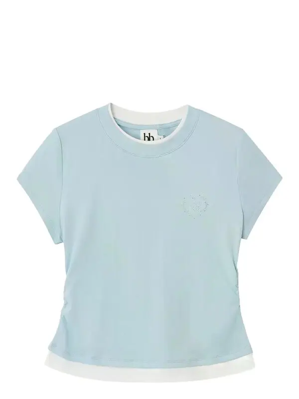 B+AB Gathered Layered T-shirt - Blue