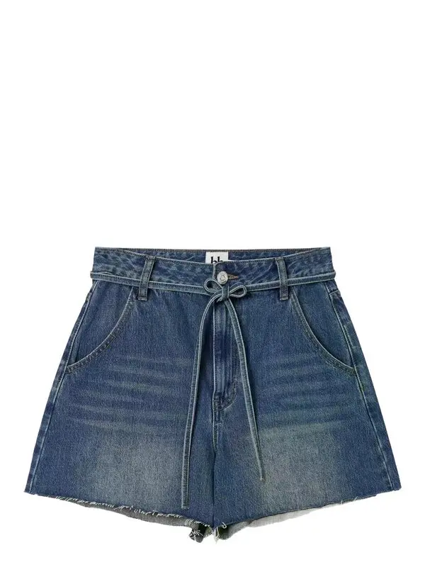 B+AB Denim Shorts With Belt - Blue