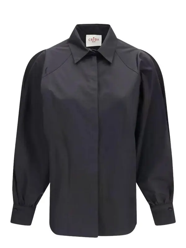 CRIDA MILANO Mughetto Cotton Shirt - Black