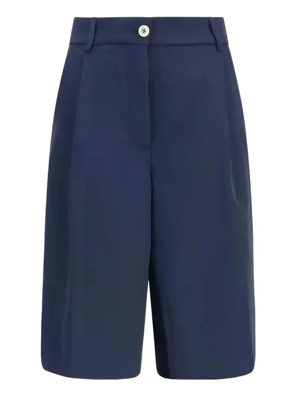 CRUNA Pleated Buttoned Shorts - Blue