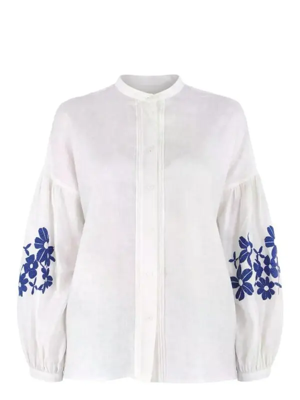 Max Mara Floral Embroidered Shirt - White