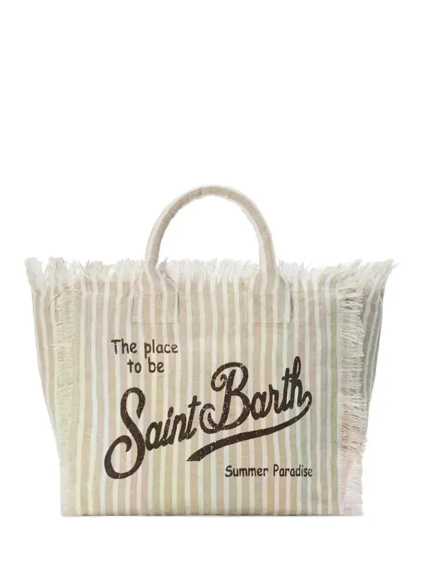 MC2 SAINT BARTH Striped Vanity Tote - Neutrals