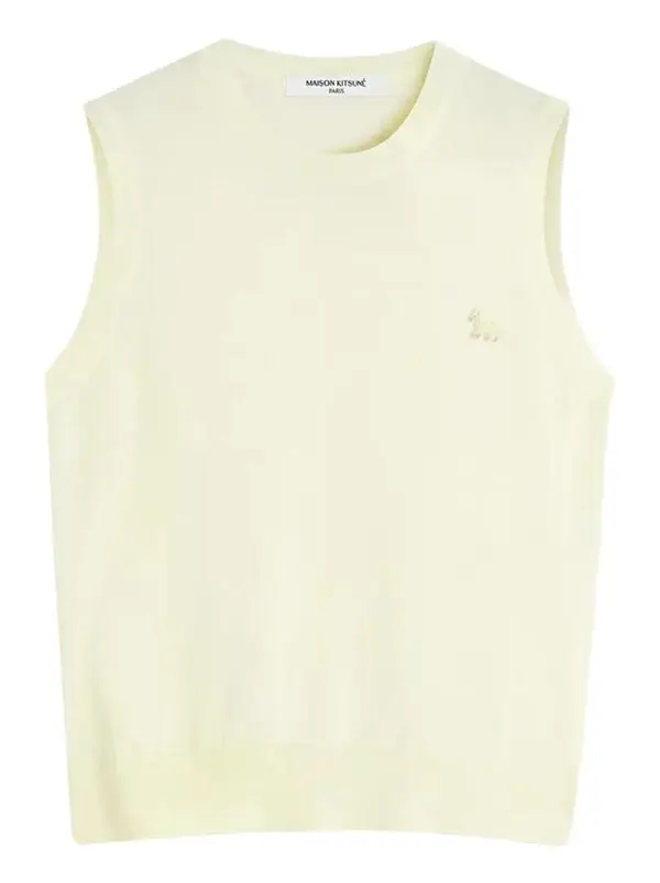 Maison Kitsuné Baby Fox Sleeveless Sweater - Yellow