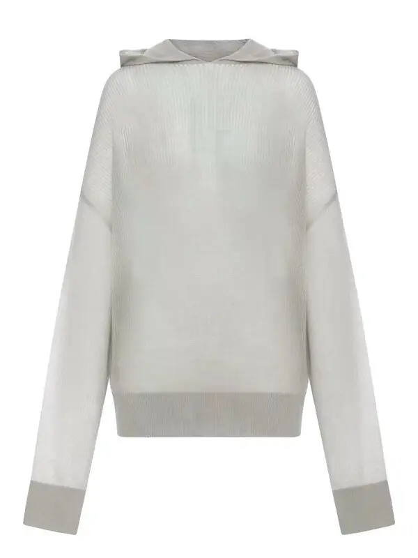 Rick Owens Hooded Cashmere Sweater - Grey