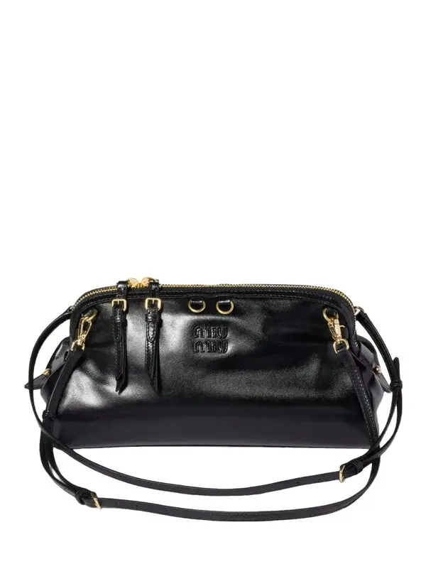 Miu Miu Caprice Shiny Leather Clutch - Black