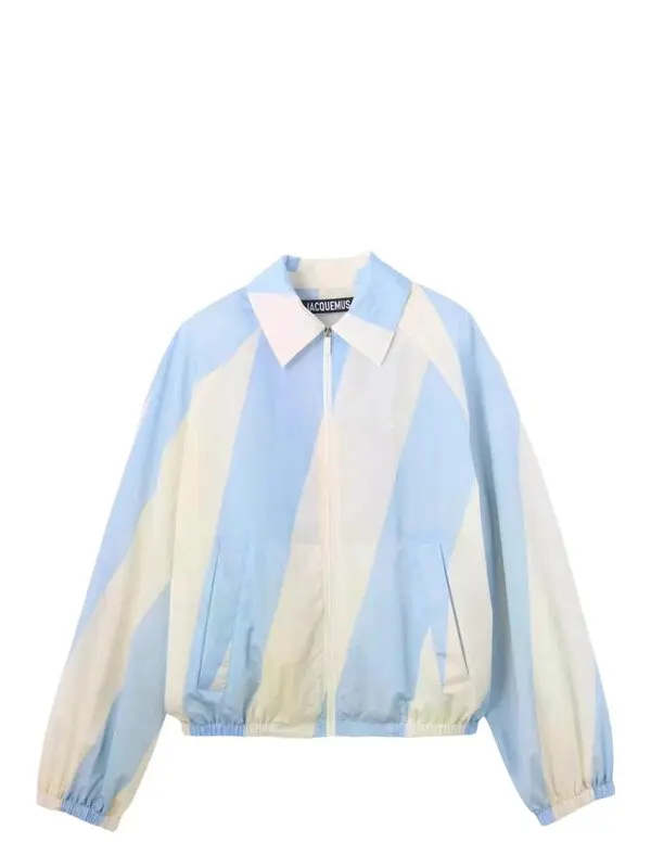 Jacquemus Striped Zip-up Jacket - Blue