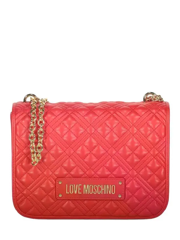Moschino Quilted Chain Shoulder Bag - Red