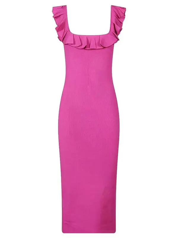 Michael Kors Ruffled Midi Dress - Pink