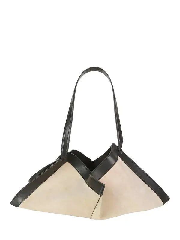 Yuzefi Geometric Leather Tote Bag - Neutrals