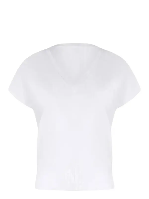 DONDUP V-neck Ribbed T-shirt - White