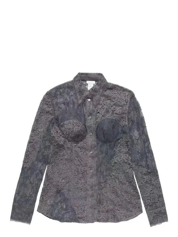 Acne Studios Lace Button Shirt - Grey