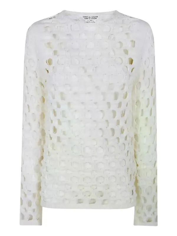 Comme Des Garçons Cut-out Sweater - White