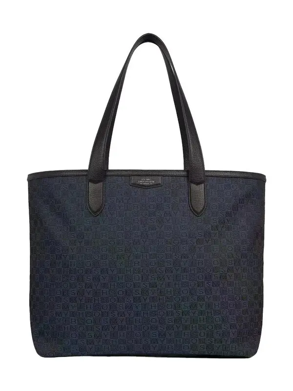 Smythson Stamp Tote Bag - Blue