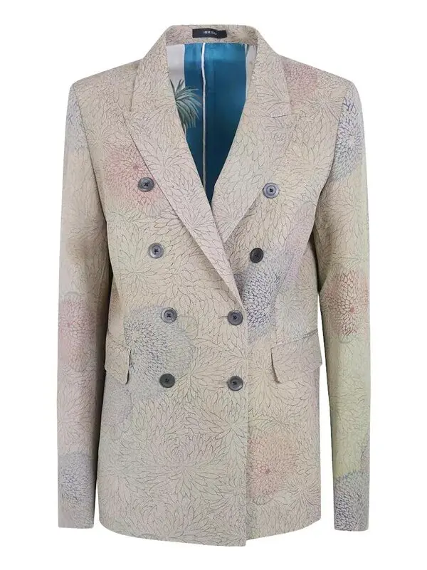 IBRIGU Floral-print Double-breasted Blazer - Neutrals