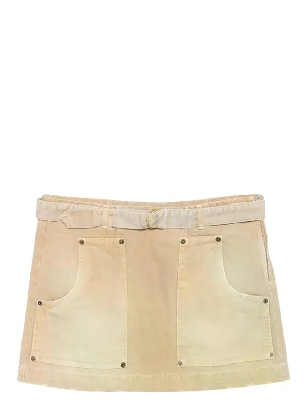 SEMICOUTURE Belted Mini Skirt - Neutrals