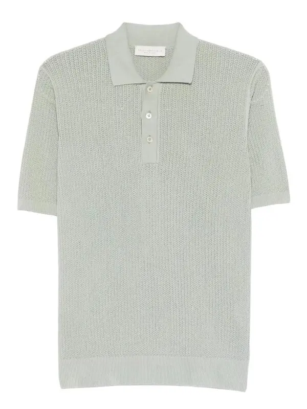 LUIGI GENTILE Open-knit Polo Shirt - Green