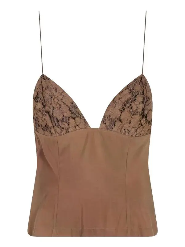 Federica Tosi Lace Detail Vest - Neutrals