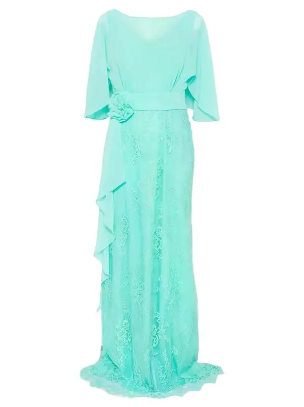 AIRE Floral Lace Maxi Dress - Blue