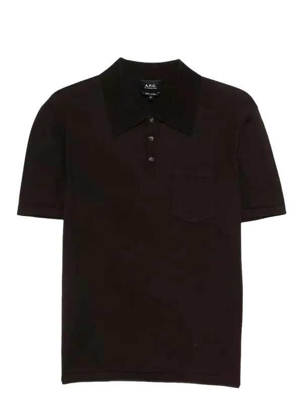 A.p.c. Chest-pocket Polo Shirt - Brown