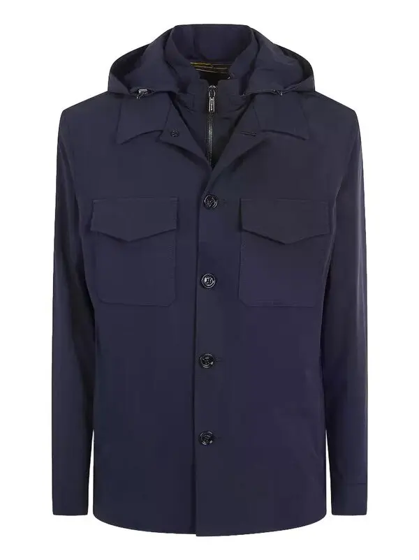 MOORER Hooded Jacket - Blue