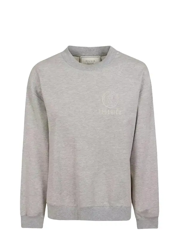 Peserico Logo-embroidered Crew-neck Sweatshirt - Grey