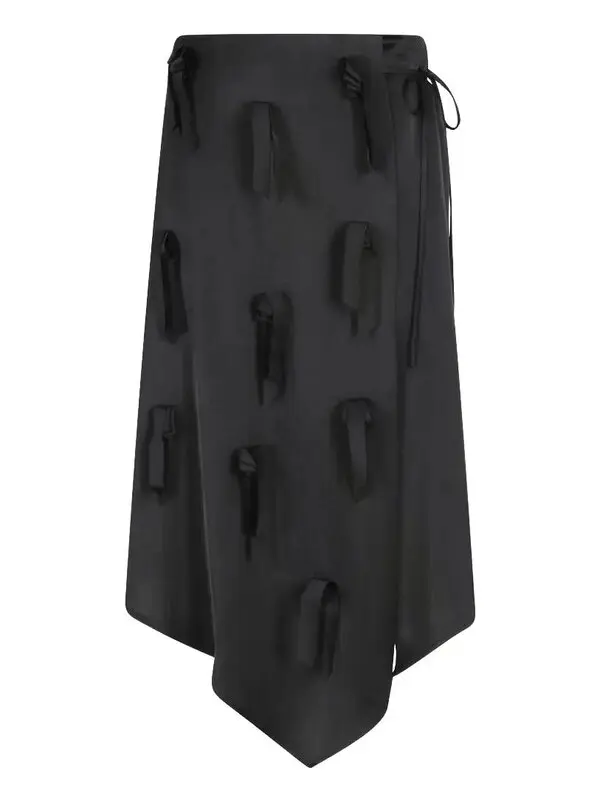 ISABELLE BLANCHE Bow-embellished Asymmetric Skirt - Black