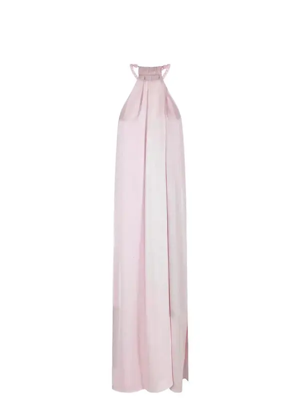 ISABELLE BLANCHE Beaded Halter-neck Maxi Dress - Pink