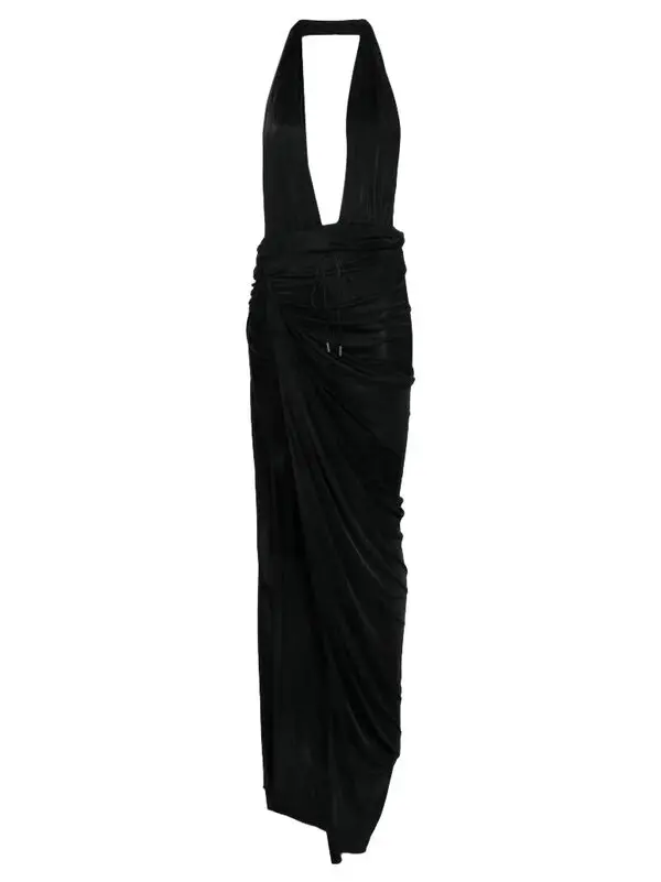 Atlein Draped Gown - Black