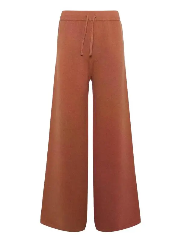 YVES SALOMON Knit Wide-leg Trousers - Brown