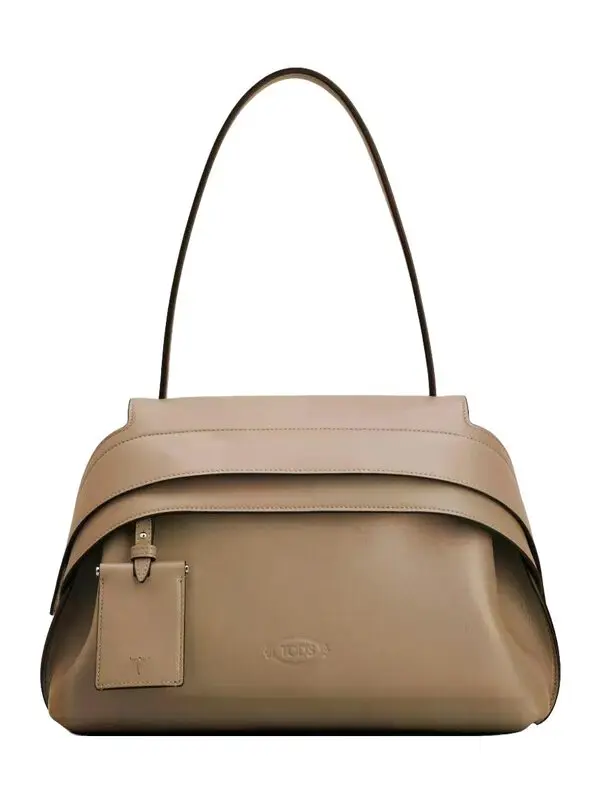 TOD'S Wave Small Leather Shoulder Bag - Neutrals