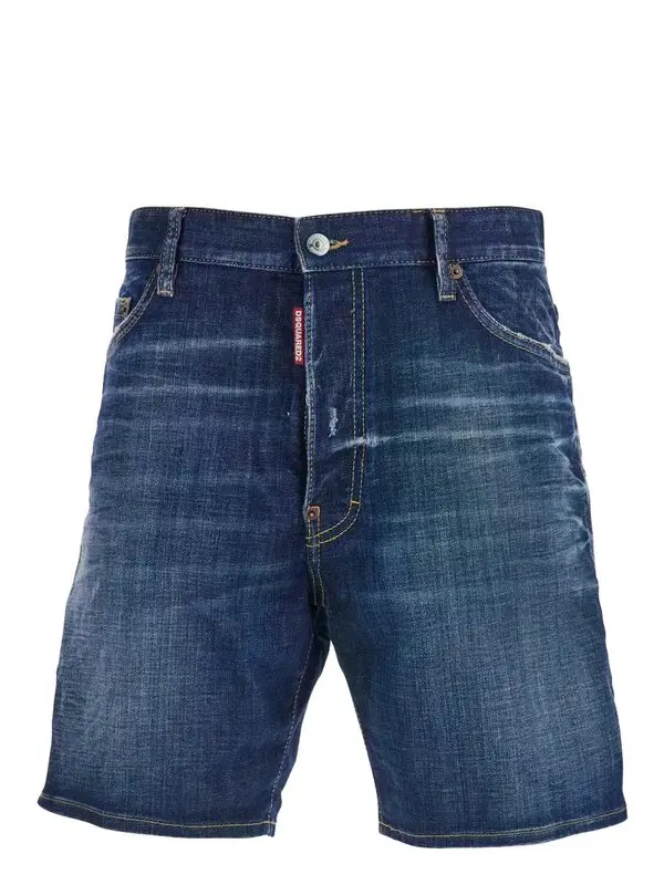 Dsquared2 Frayed Denim Shorts - Blue