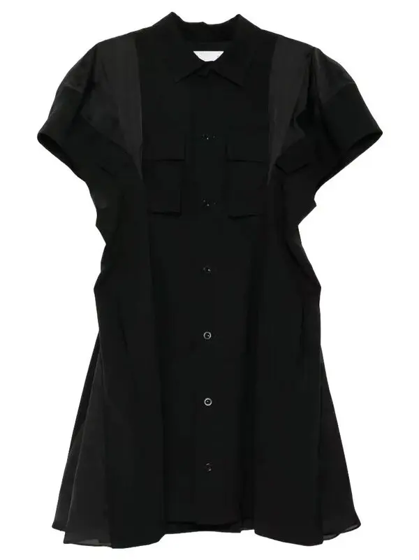 Sacai Wool Mini Dress - Black