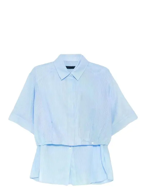 JUUN.J Layered Striped Shirt - Blue