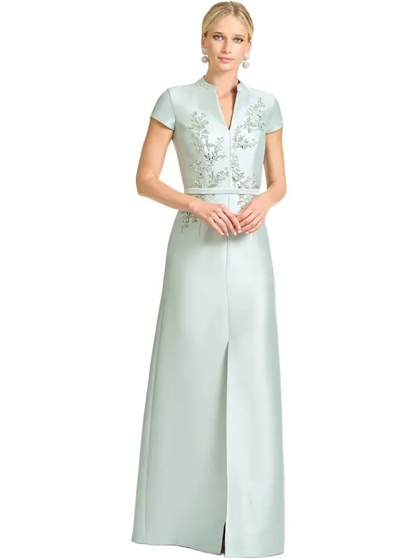 Sachin & Babi Embellished Charlotte Gown - Celadon