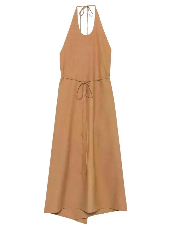 BASERANGE Apron Midi Dress - Brown