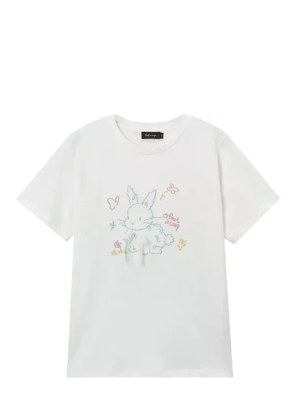 TOUT A COUP Embroidered Graphic T-shirt - White