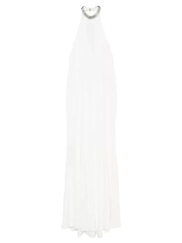 NISSA Backless Maxi Dress - White