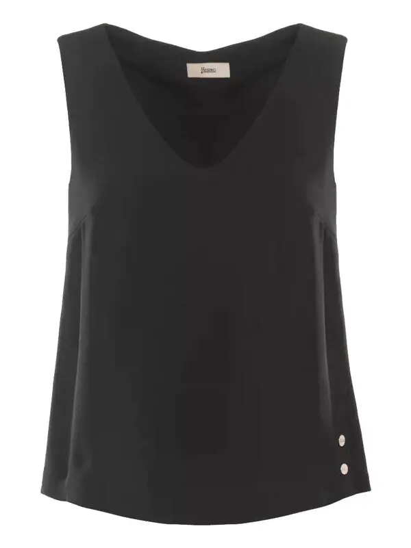 Herno V-neck Blouse - Black