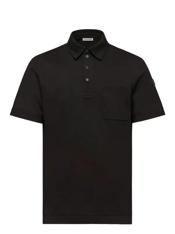 Moncler Piqué Polo Shirt - Black