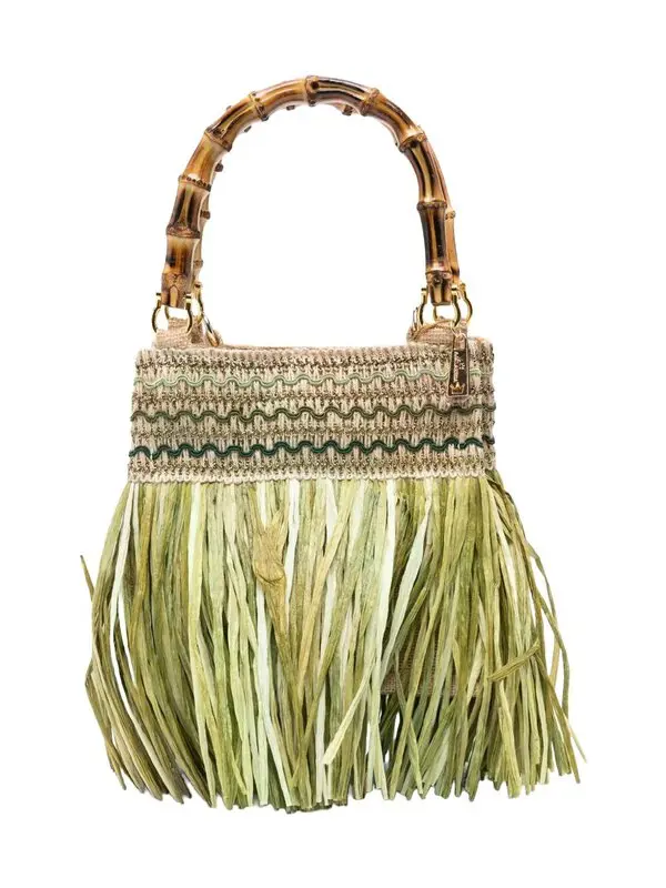 LA MILANESA Small Calla Bamboo-handle Tote Bag - Green