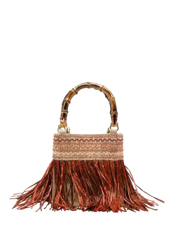 LA MILANESA Small Calla Fringe Tote - Brown
