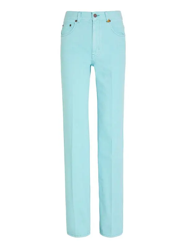 Chloé High-rise Straight-leg Jeans - Turquoise