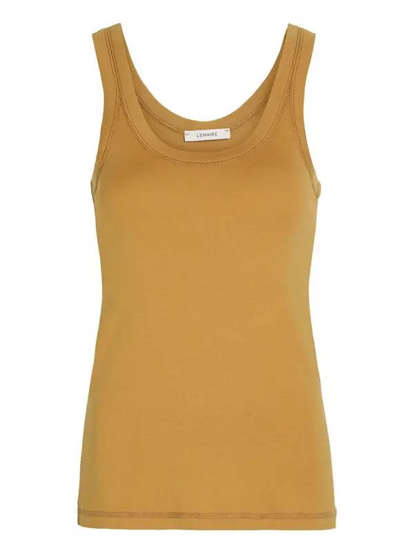 LEMAIRE Ribbed Cotton Tank Top - Camel