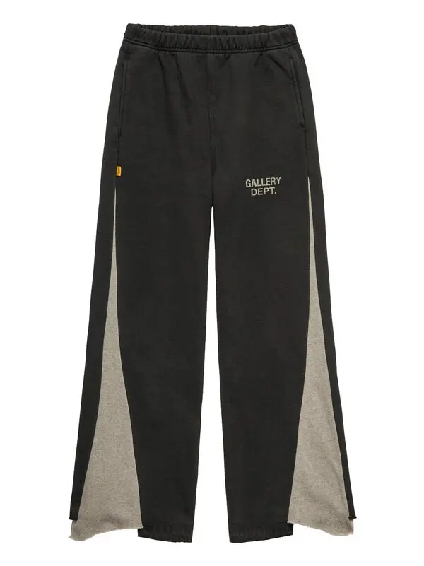 GALLERY DEPT. Panelled Cotton Sweatpants - Black Grey