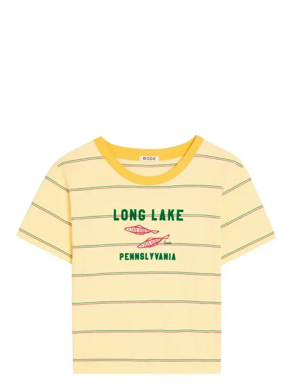BODE Striped Cotton T-shirt - Yellow