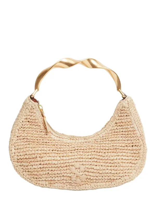 Simkhai Nixi Raffia Hobo Bag With Twisted Handle - Neutral